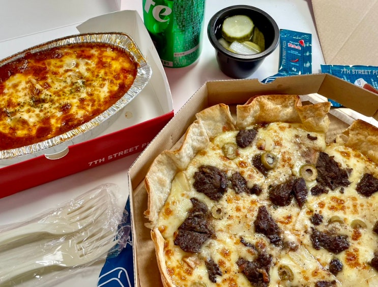 홍대 피자 맛집 바삭한 도우가 특별한 7번가피자 홍대점 네이버 블로그