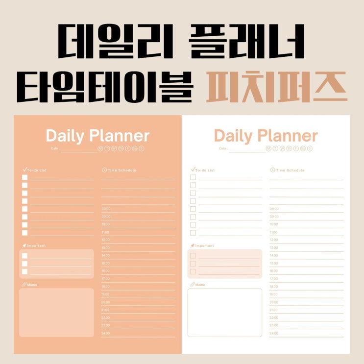 굿노트 데일리 플래너 Pdf 속지 양식 시간관리 하루 타임테이블 피치퍼즈 무료 공유 네이버 블로그