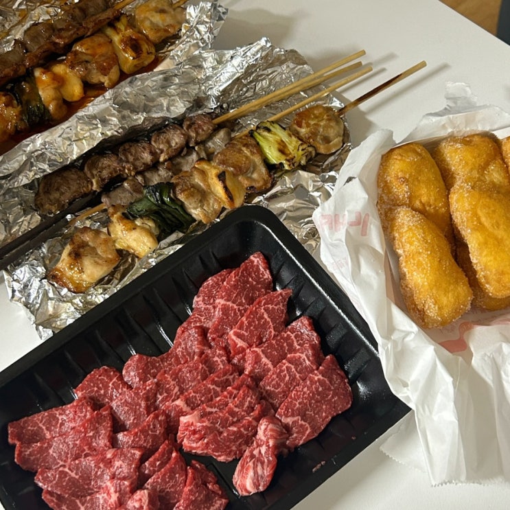 암사시장 맛집 수제닭꼬치 꼬치다 못난이 찹쌀꽈배기 후레쉬정육점 육사시미 네이버 블로그