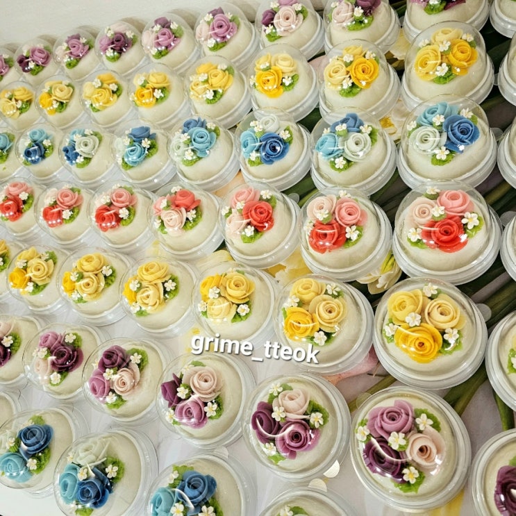 답례떡으로 쁘띠설기 110개 준비해드렸어요잠실 송파 가락 오금 강남 성남 하남 강동 석촌 위례 서울 앙금플라워 답례떡