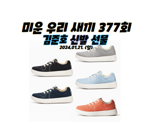 미우새 김준호 김지민 엄마 신발 선물 스니커즈 운동화 무엇 브랜드 제품 미운우리새끼 377회 임영웅 콘서트 용 친구들 발편한 신