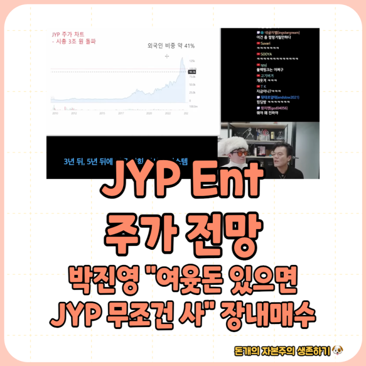 JYP Ent 주가 전망 박진영"여윳돈 있으면 JYP 무조건 사" 장내매수(Ft. 실제로 한말) : 네이버 블로그
