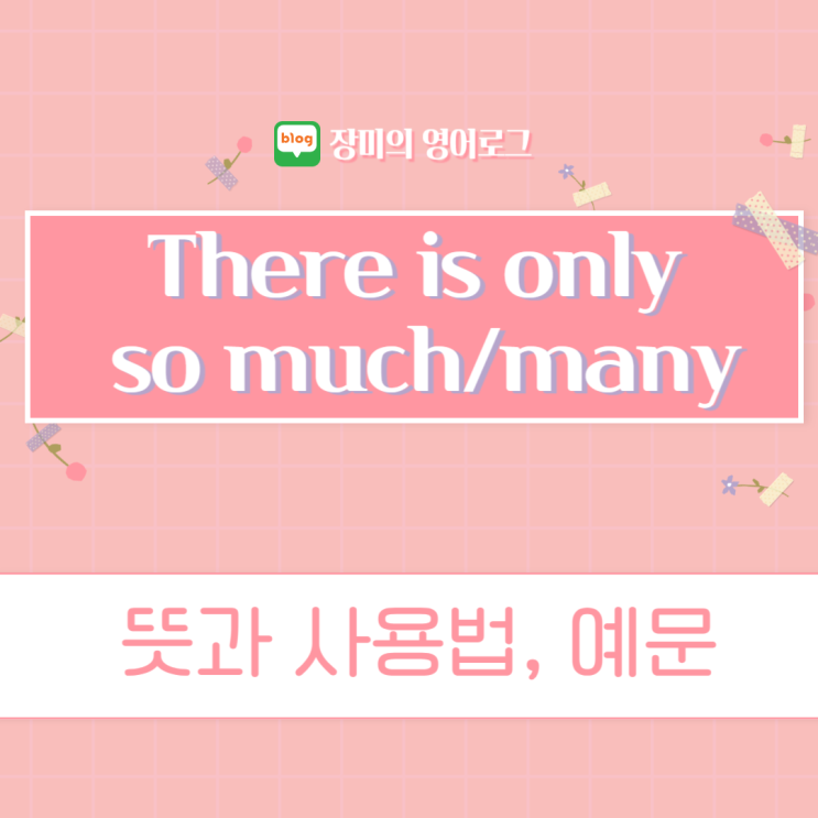 [영어로 한계 표현하기] There is only so much, so many 뜻과 예시 : 네이버 블로그