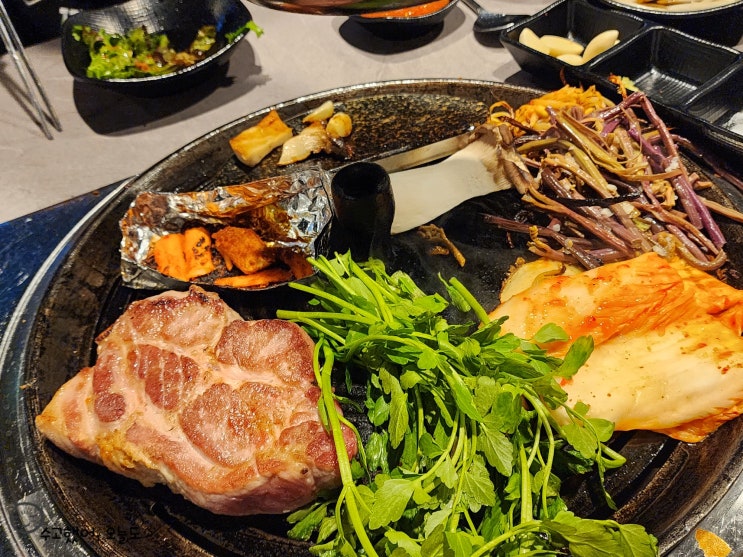 오복숯불솥뚜껑삼겹살 울산 송정동 고기집 기름 쏙 빠진 솥뚜껑 감성 제대로 네이버 블로그