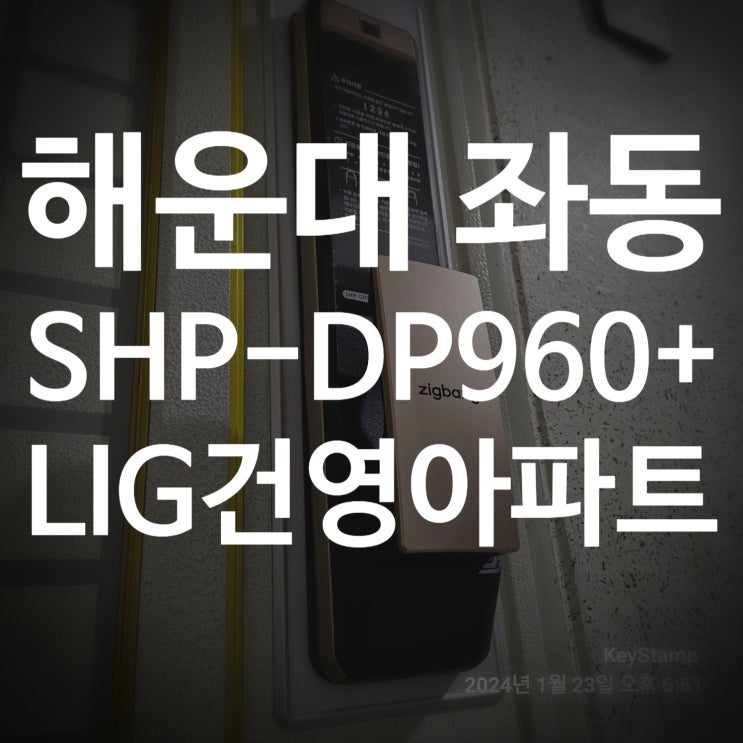 도어락 설치 → 직방(구 삼성SDS) 'SHP-DP960 Plus', 현관문(방화문) 푸시풀 지문인식 일체형도어락, 해운대 좌동 LIG건영아파트 : 네이버 블로그