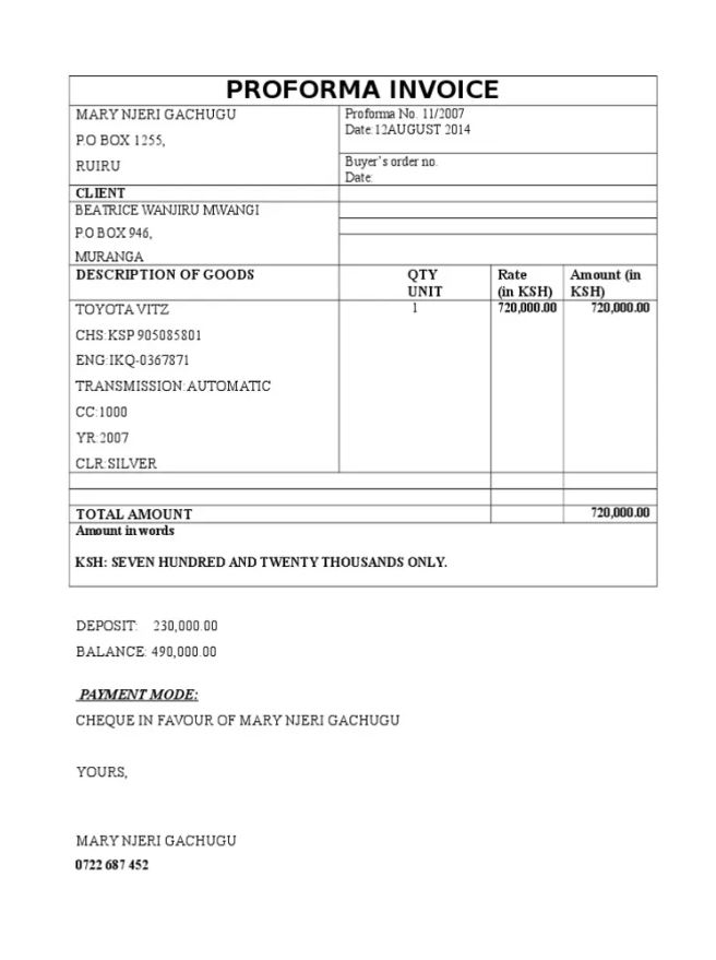 Profoma invoice 프로포마 인보이스 : 네이버 블로그