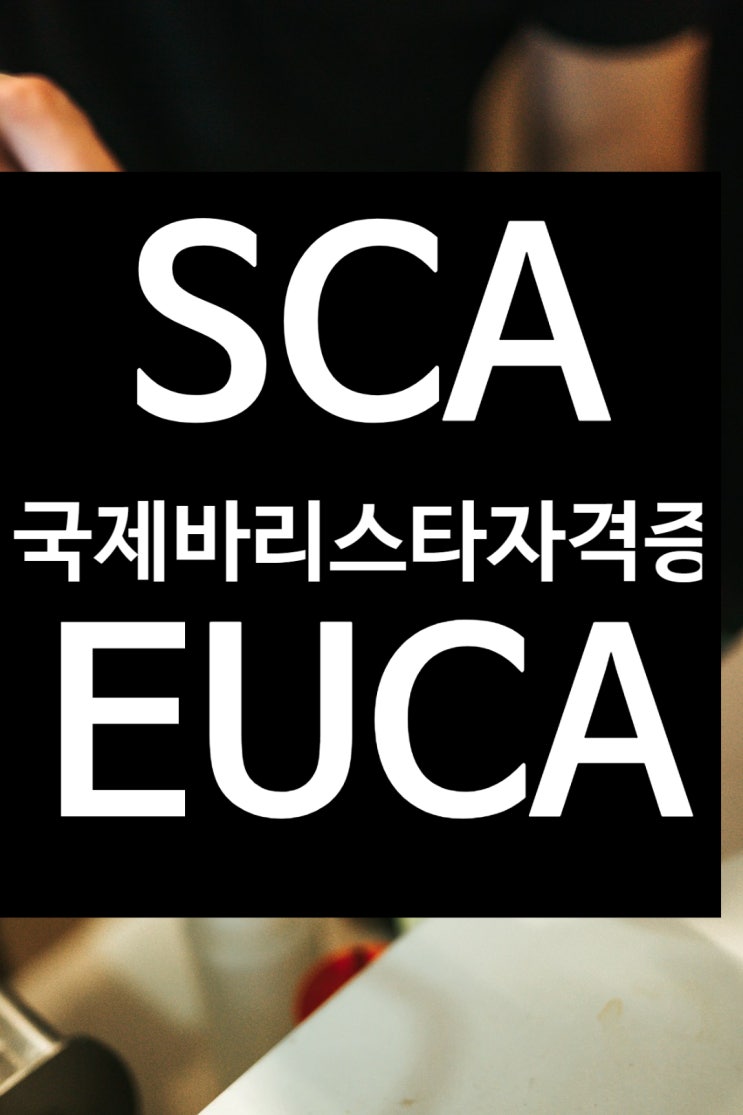 국제바리스타자격증 EUCA와 SCA 자격증의 특징 및 비교 분석 : 네이버 블로그