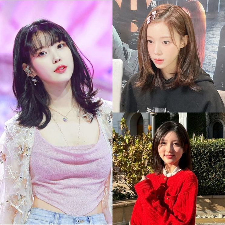 윈터 아이유 중단발 헤어스타일 - 중단발레이어드컷 허쉬컷 거지존 종결 : 네이버 블로그