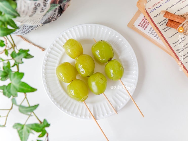 바삭한 샤인머스켓 탕후루 만드는법 아이들간식 만들기 요리 과일꼬치 네이버 블로그