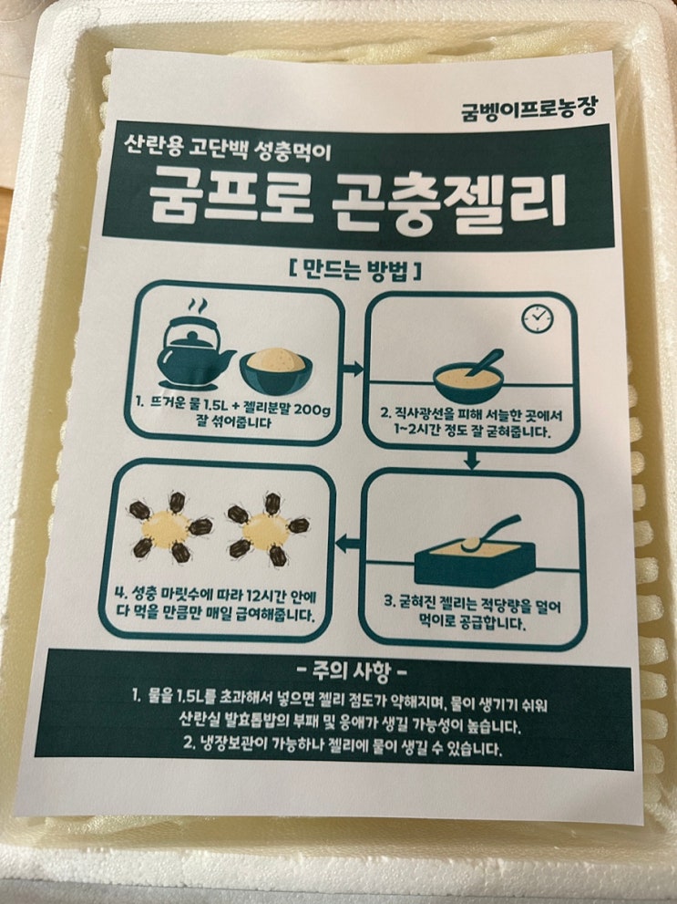 곤충젤리분말 제주도 의령 익산에 위치한 곤충사육농장으로 산란용 굼프로 곤충젤리분말 납품 후기 네이버 블로그