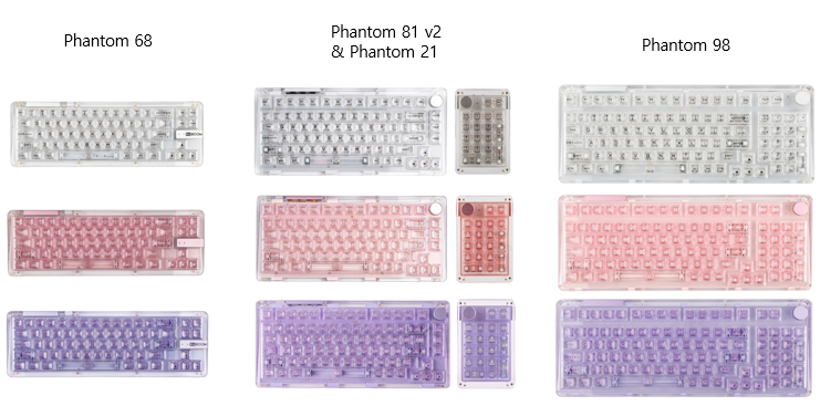 키보드 - Kiiboom Phantom 81 V2 & Phantom 21 (Purple & Pink) 키붐 팬텀 81 V2 ...