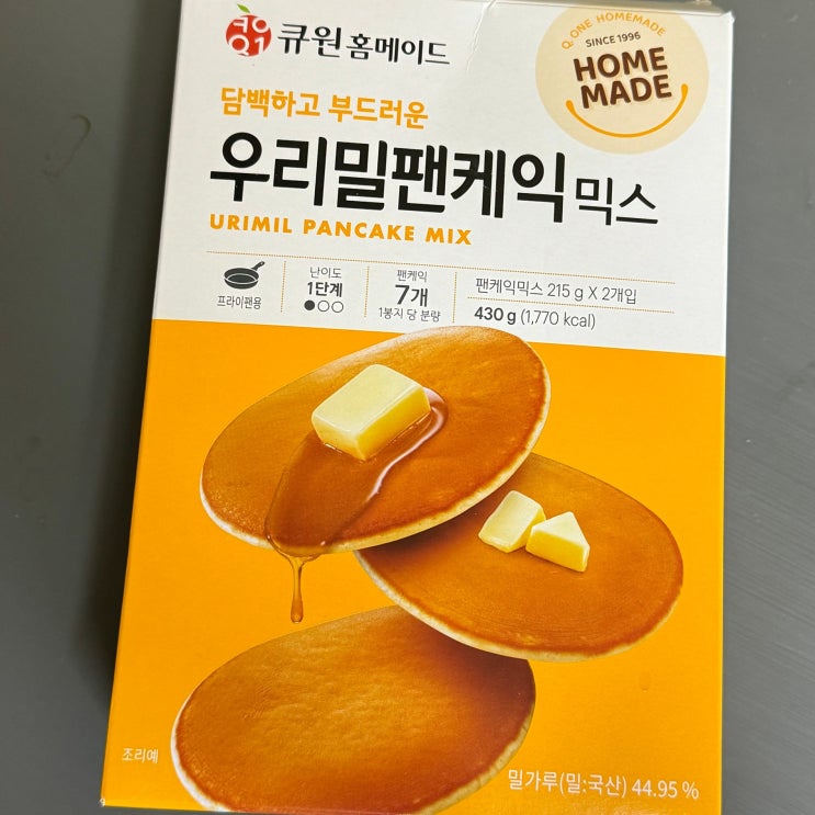 큐원 우리밀팬케익믹스 팬케이크 만들기 더 쉬운 꿀팁 네이버 블로그