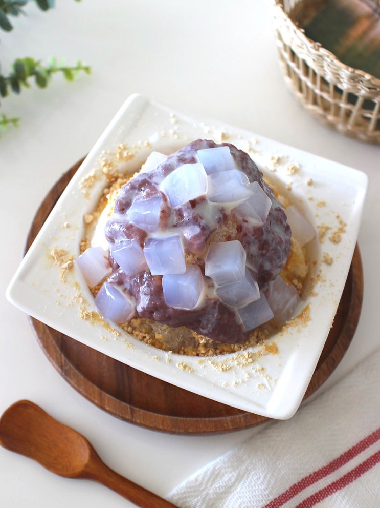 옛날 팥빙수 만들기 인절미빙수 재료 가정용 빙수기 간단한 간식 레시피 시원한 음식 : 네이버 블로그