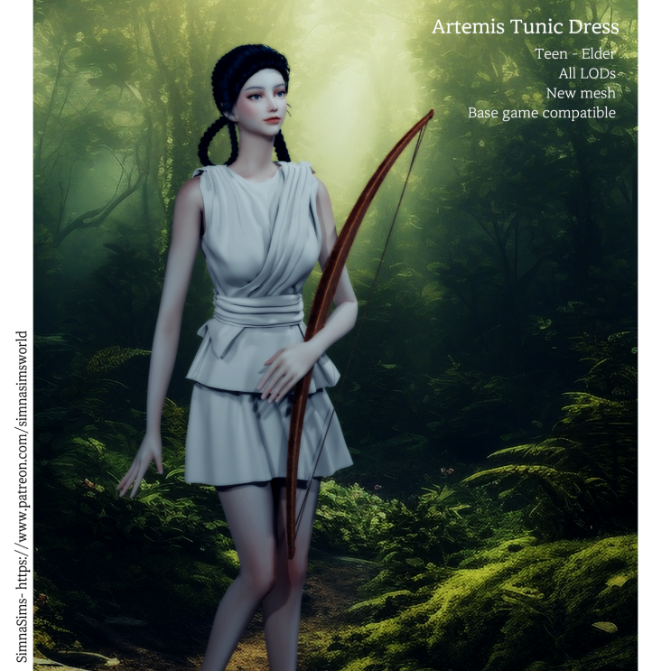 [Sims 4 CC] Artemis Tunic Dress : 네이버 블로그
