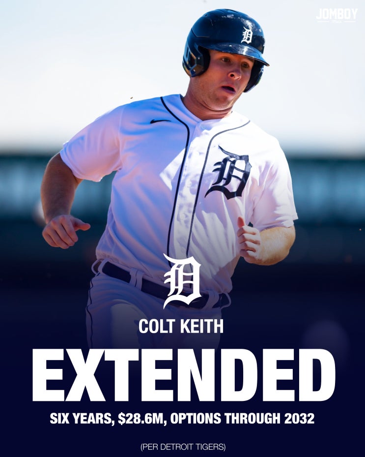 콜트 키스 (Colt Keith)와 6+3년 계약을 맺은 디트로이트 타이거즈 : 네이버 블로그