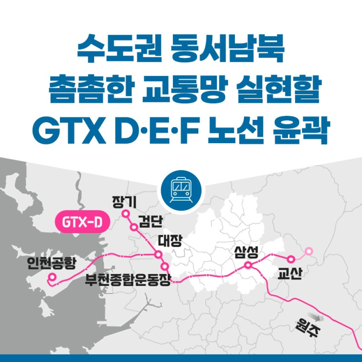 수도권 동서남북 촘촘한 교통망 실현할 GTX-D·E·F 노선 윤곽 : 네이버 블로그