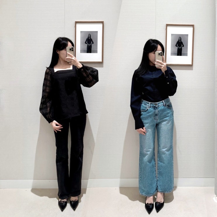 시에 Sie 신상 로니아 시어 블라우스 베러 프렌치 셔츠 데이 코튼 진 판교 매장 위시리스트 후기 네이버 블로그
