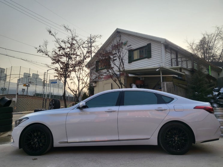제네시스 DH 차량 G80스포츠 유광블랙 분체도장휠 19인치순정휠 장착후기 : 네이버 블로그