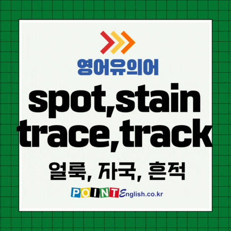 흔적, 자국, 얼룩 영어유의어 - blot, mark, speck, stain, streak, trace, track ...