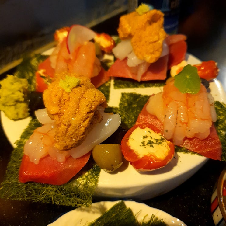 【동탄 북광장 맛집】 팔칠일871│조용하게 대화하며 술마시기 좋은 동탄 북광장 분위기 맛집 추천 메뉴판 감태 우니 단새우