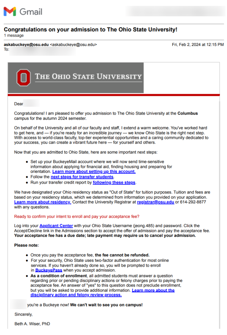 [오하이오주립대] Ohio State University CSE 합격사례 : 네이버 블로그