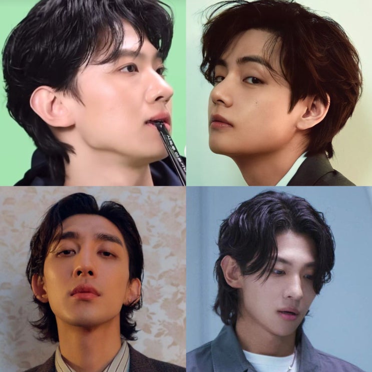 덱스 리프컷 펌 뷔 머리 장발 세미리프컷 남자연예인 헤어스타일 네이버 블로그