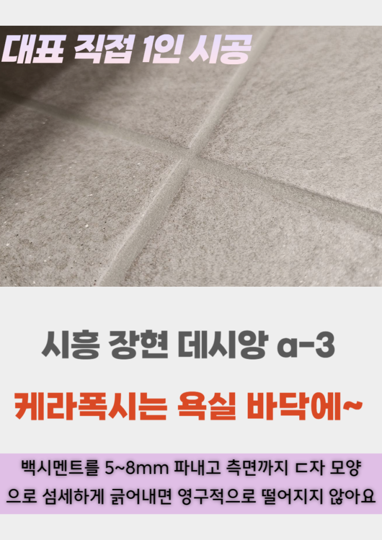 시흥 장현 케라폭시 시흥장현데시앙 줄눈 무광 시공 A3 블록 네이버 블로그