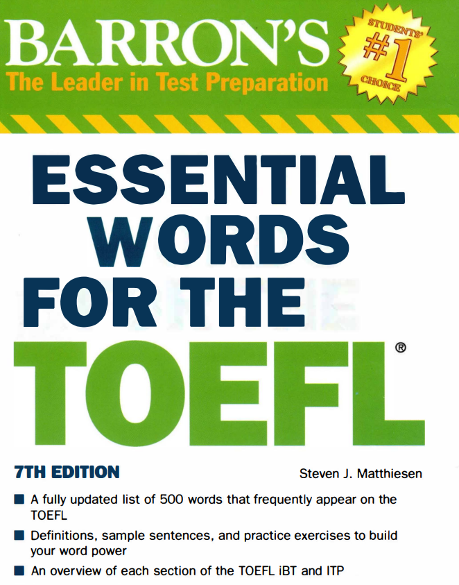 TOEFL vocab PDF 교재 다운로드 [풀다운로드가능] [Barron's essential words for TOEFL ...