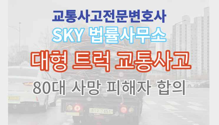 대형 트럭 교통사고 화물차 충돌 80대 고령 피해자 현장 사망 합의금자동차보험처리고양 일산 의정부 사건 전문 변호사 무료