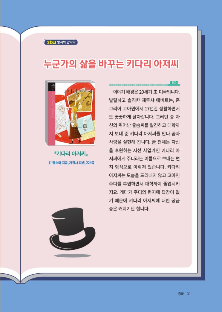 3월호 행복한 논술 양서와 만나다 탄생 과정 키다리 아저씨지경사를 중심으로 네이버 블로그