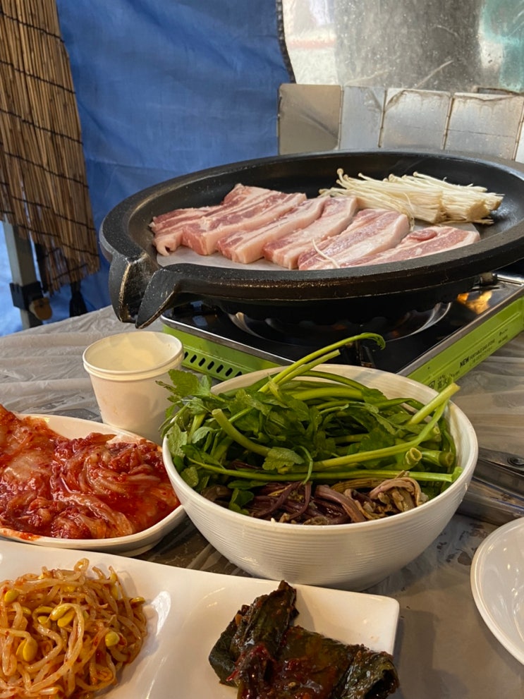 의왕 오전상회 미나리삼겹살과 김치전 그리고 분위기 네이버 블로그