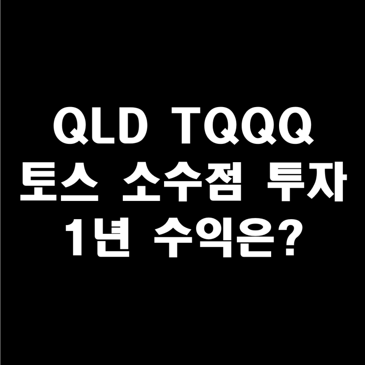 토스증권 주식모으기 1년차 QLD TQQQ 수익은? : 네이버 블로그
