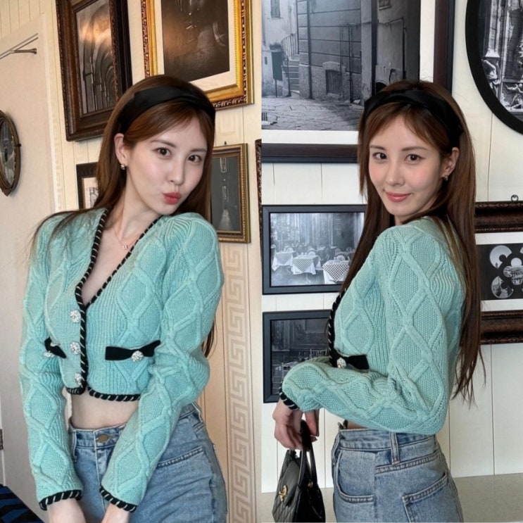 서현 인스타그램 셀프포트레이트 크롭 가디건 패션 상큼한 여자 데이트룩 봄코디야 네이버 블로그