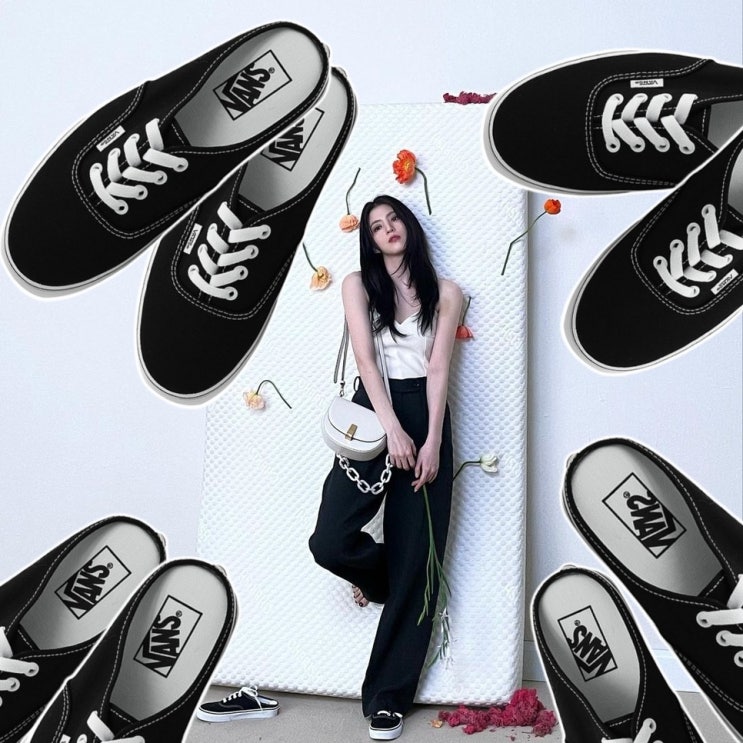 뻥뚫린 Vans 반스 어센틱 뮬 운동화 한소희 블랙 스니커즈 신발 추천 네이버 블로그