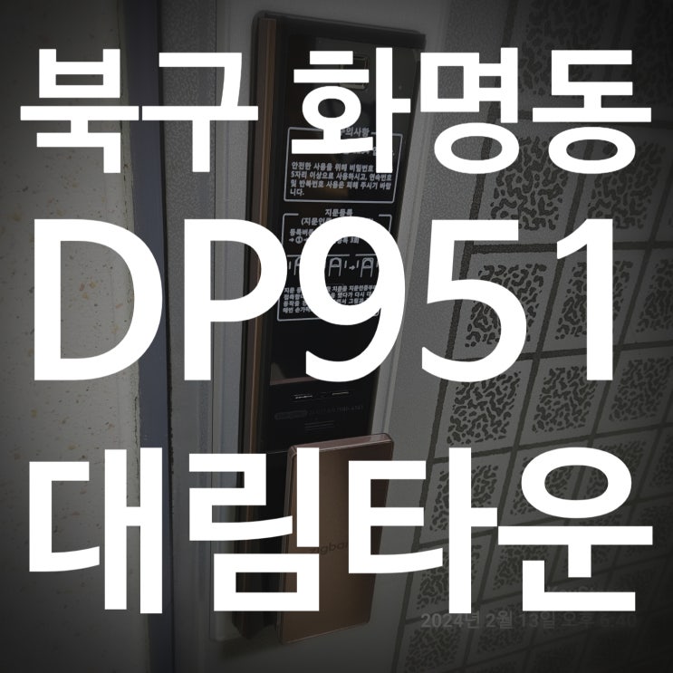 도어락 설치 → 직방(구 삼성SDS) 'SHP-DP951', 현관문(방화문) 지문인식 푸시풀 일체형 도어락, 부산 북구 화명동 대림타운아파트 : 네이버 블로그