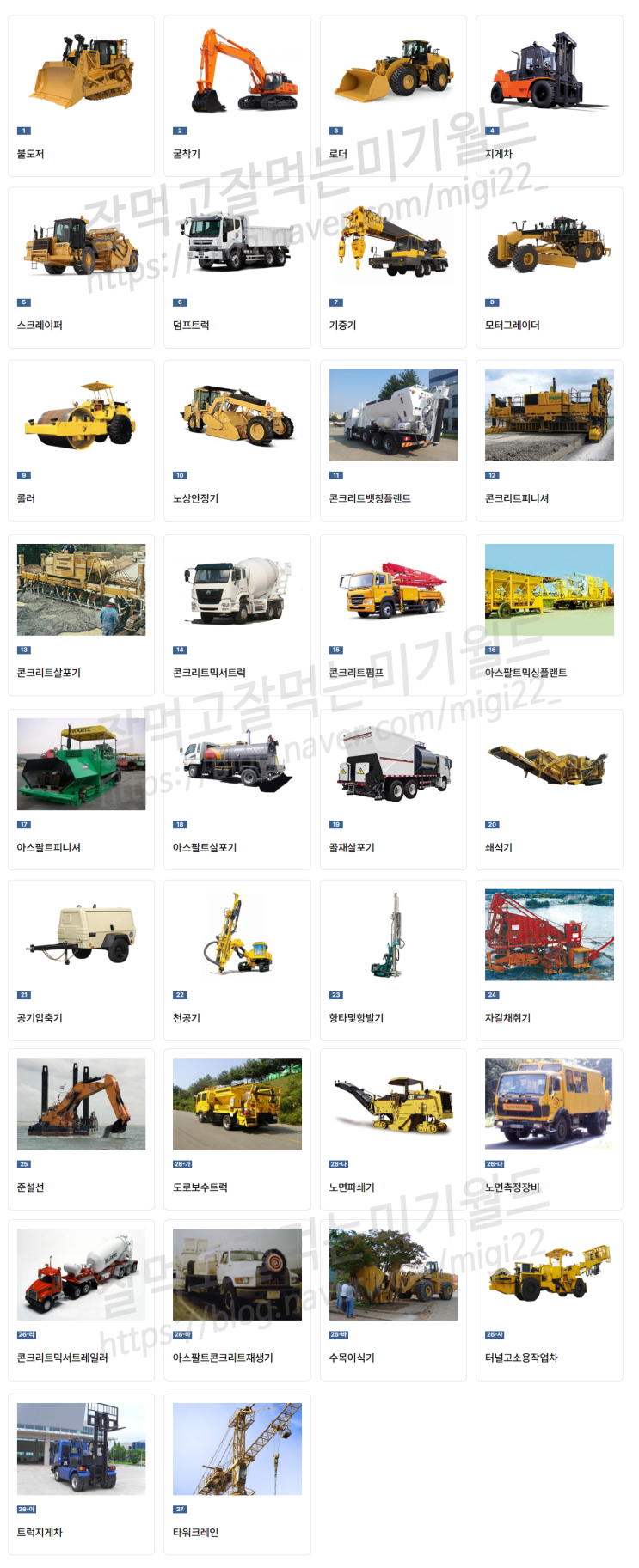 건설기계관리법 시행규칙 영업용 자가용 관용 번호판 구분 건설기계 종류별 정기검사 유효기간 확인하기 : 네이버 블로그