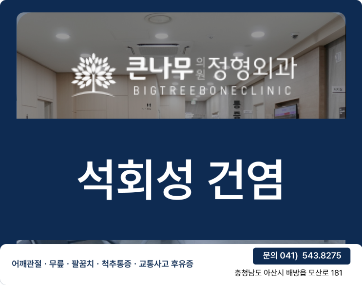 배방정형외과 큰나무정형외과 견관절의 심한 통증 석회성 건염 비수술적치료 네이버 블로그