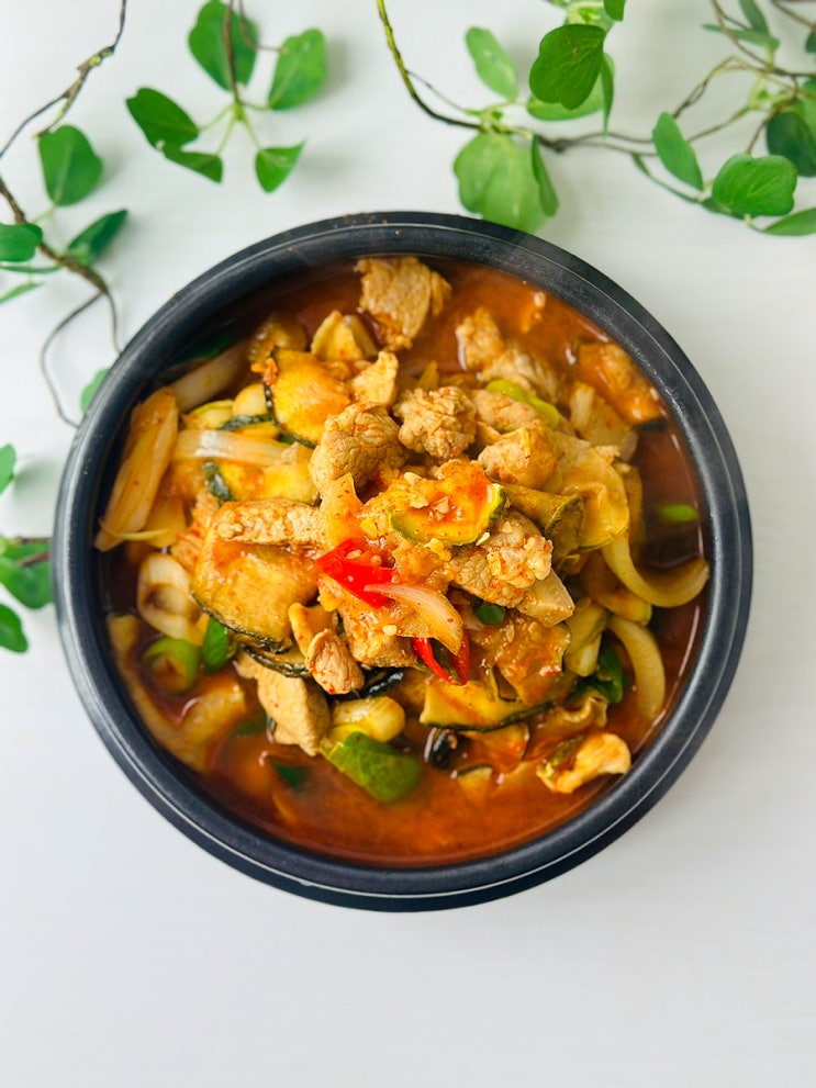 호박고지 고추장찌개 얼큰한 찌개 종류 둥근호박꼬지 돼지고기 찌개 네이버 블로그