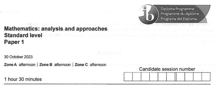 IB MATH AA SL PAST PAPER 1 Full Solution [IB MATH 기출문제] (2023 NOV TZ0 ...