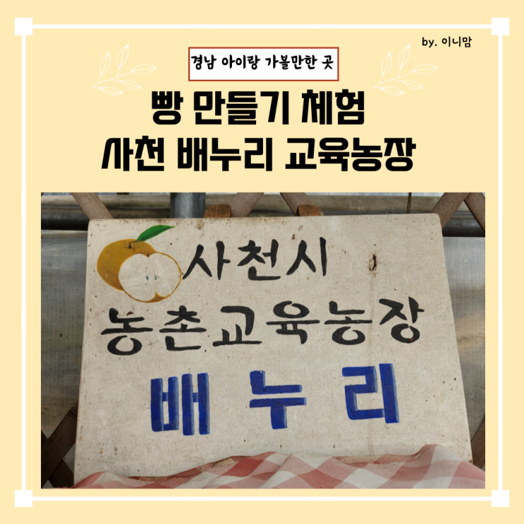 사천 아기랑 경남 아이와 가볼만한 곳 빵 만들기 체험 사천 배누리 교육농장 네이버 블로그