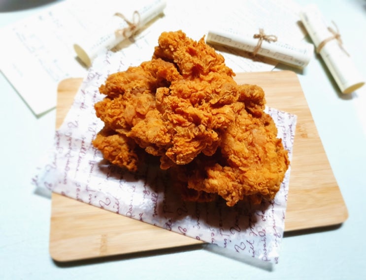 닭다리살 후라이드 치킨 만들기 홈메이드 바사삭한 치킨 레시피 : 네이버 블로그