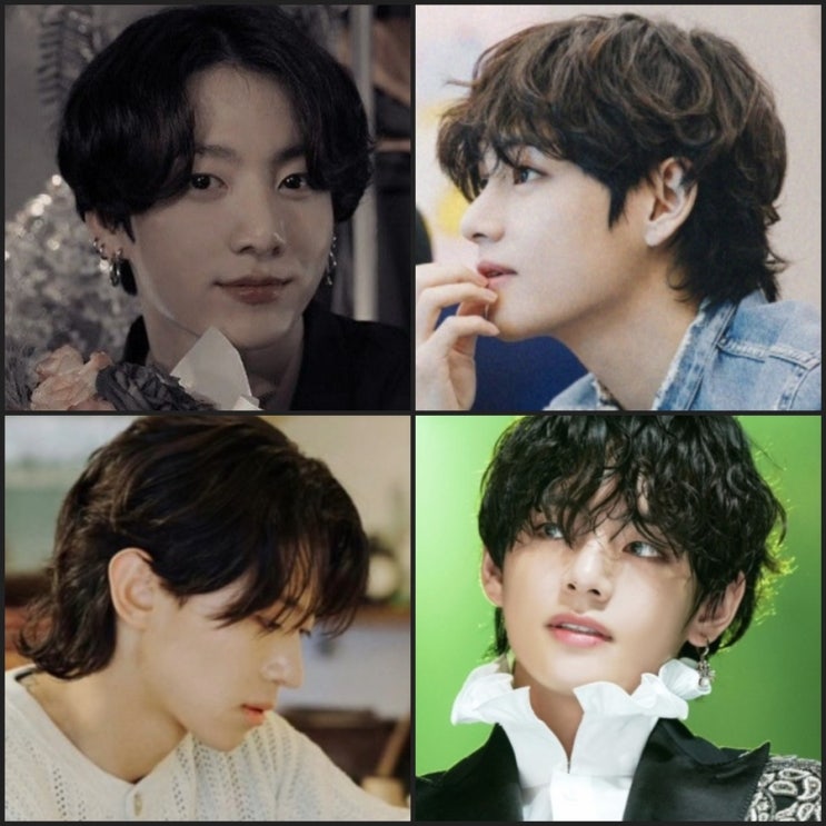 리프컷 펌 덱스 뷔 정국 히피펌 남자 연예인 긴머리 장발파마 헤어스타일 종류 네이버 블로그