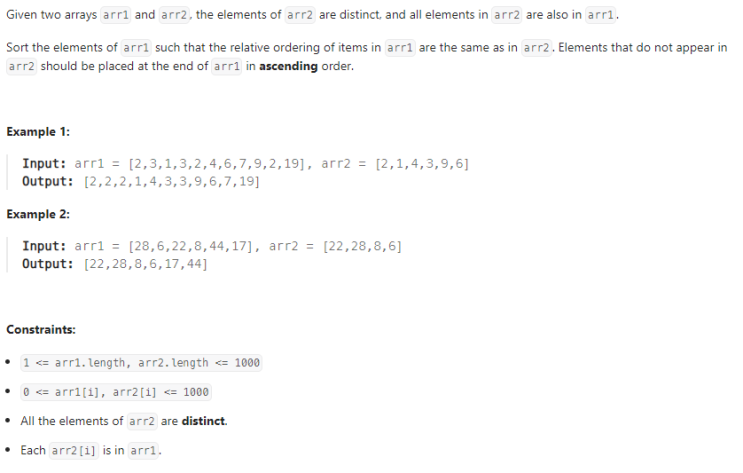 JAVA_LeetCode 1122_Relative Sort Array : 네이버 블로그