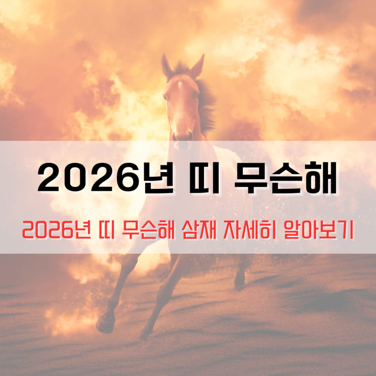 2026년 띠 삼재 무슨해 인지 확인해 보기 : 네이버 블로그