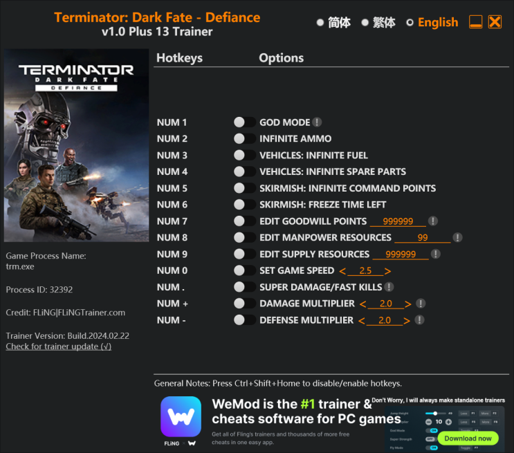 터미네이터: 다크 페이트 디파이언스 v1.0 +13 트레이너 Terminator Dark Fate Defiance v1.0 Plus 13 Trainer : 네이버 블로그