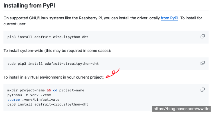 라즈베리파이4로 온습도 센서 DHT11 구동하기 최신버전 Adafruit_CircuitPython_DHT : 네이버 블로그