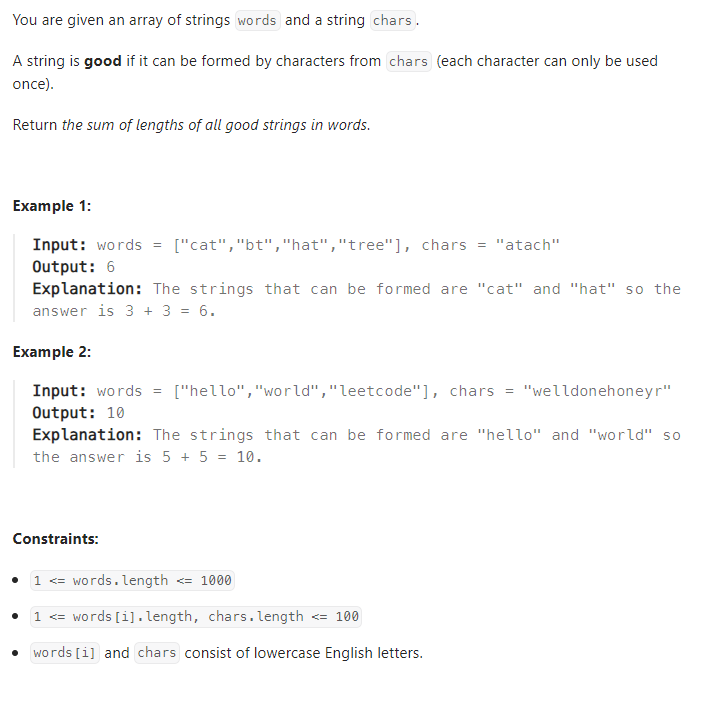 JAVA_LeetCode 1160_Find Words That Can Be Formed by Characters : 네이버 블로그