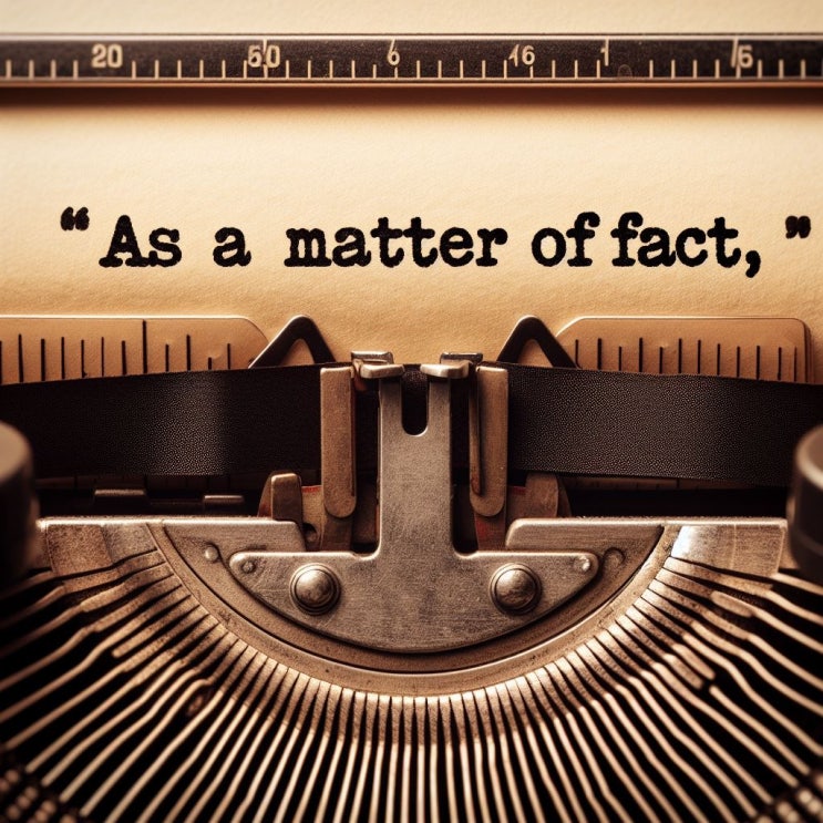 as a matter of fact / as a matter of opinion / as a matter of urgency ...
