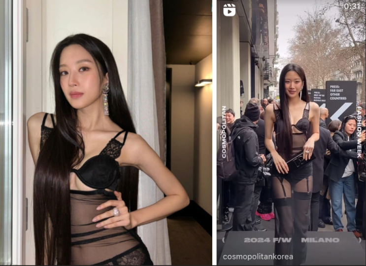 문가영 돌체앤가바나 시스루 의상으로 밀라노서 화제 과거 페미 선언 재조명 페미니스트의 새로운 얼굴 보여주나
