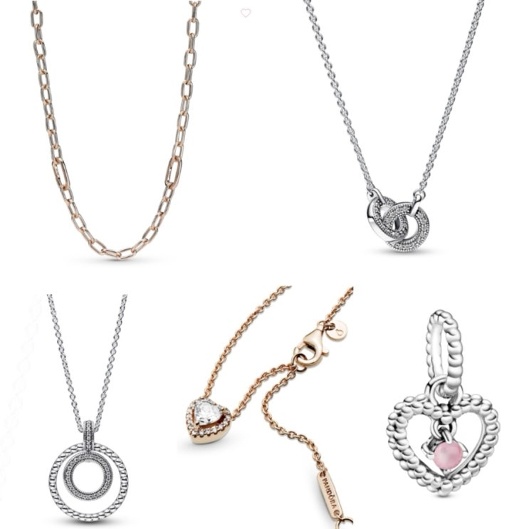 판도라 목걸이 시그니처, 파베, 하트 로즈골드, 체인, 탄생석 참 팬던트 : 네이버 블로그